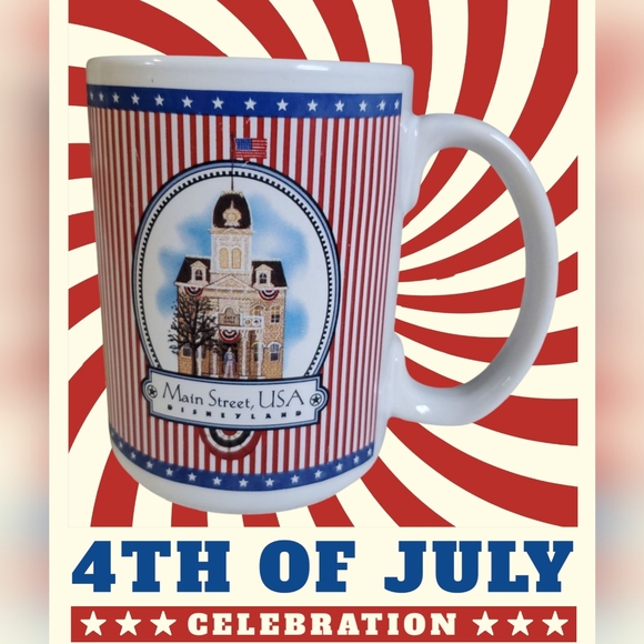 Disney | Dining | Disney Red White Blue Summertime Main Street Usa Mug ...